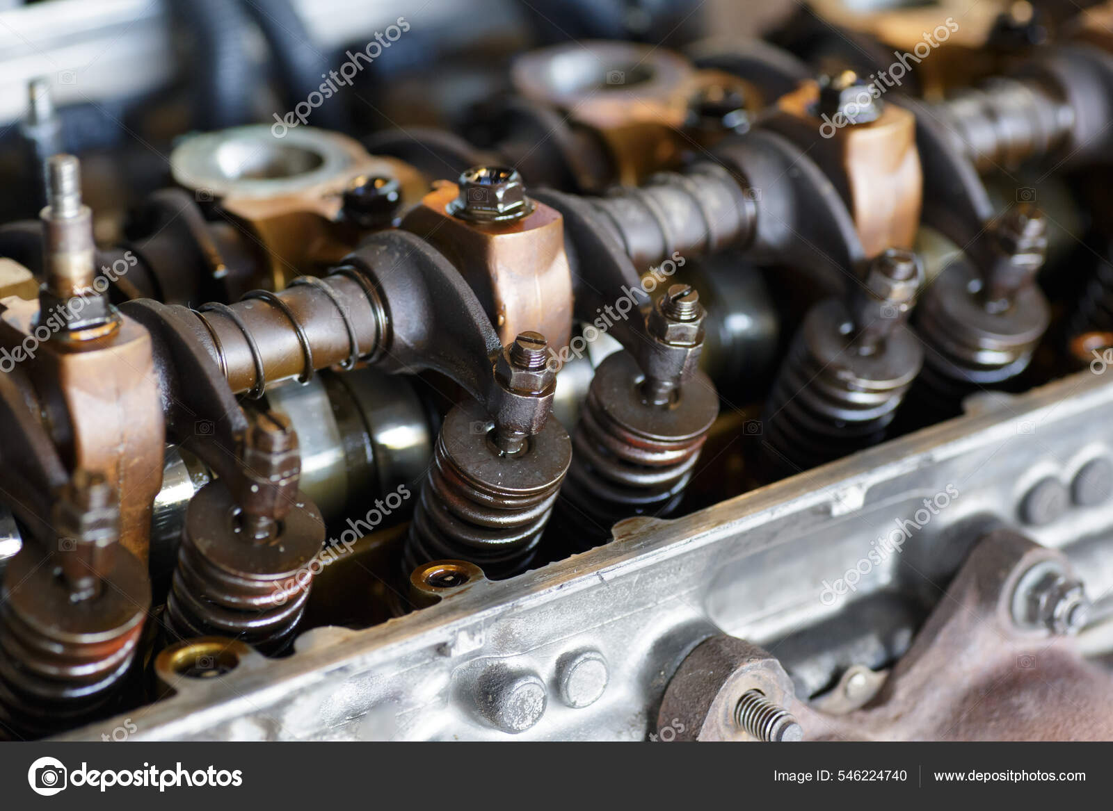 Válvula Antigua Solo Árbol Levas Motor Mantenimiento Ajuste Válvulas ...