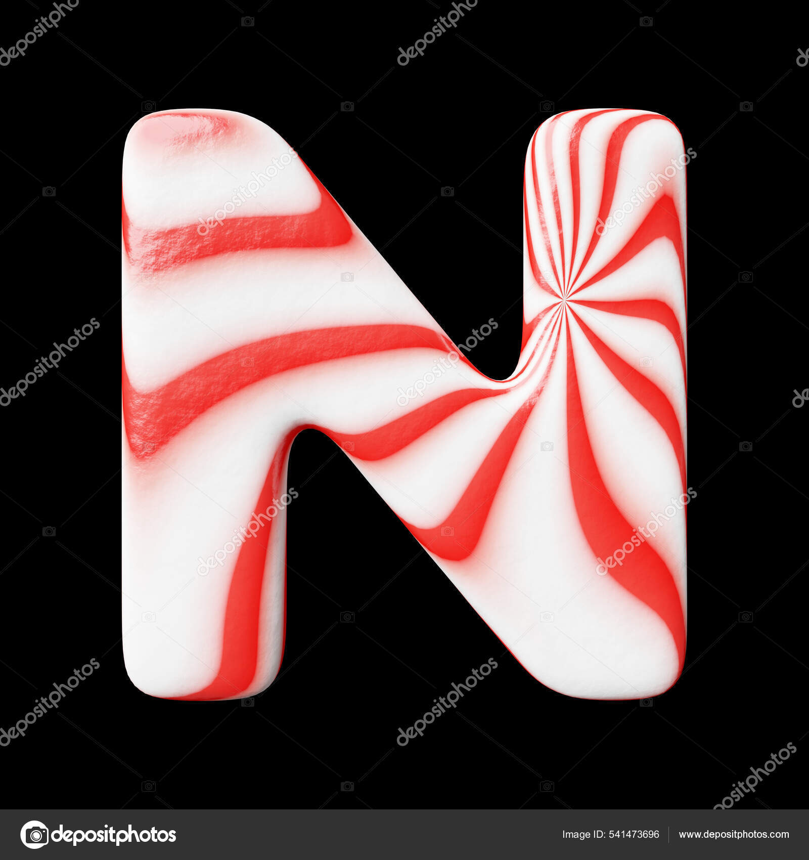 Candy Letter Clean Black Background Isolated Sweet Candy Lollipop ...