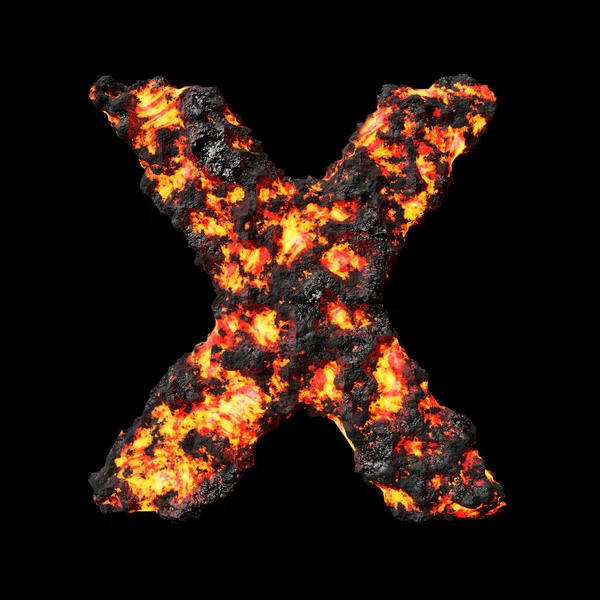 Lava Letter Clean Black Background Isolated Lava Coal Smoldering ...