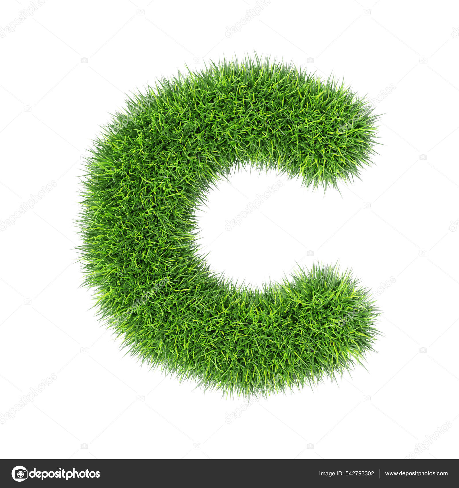 Grass Letter White Background Isolated Fresh Green Render Grass Clean ...