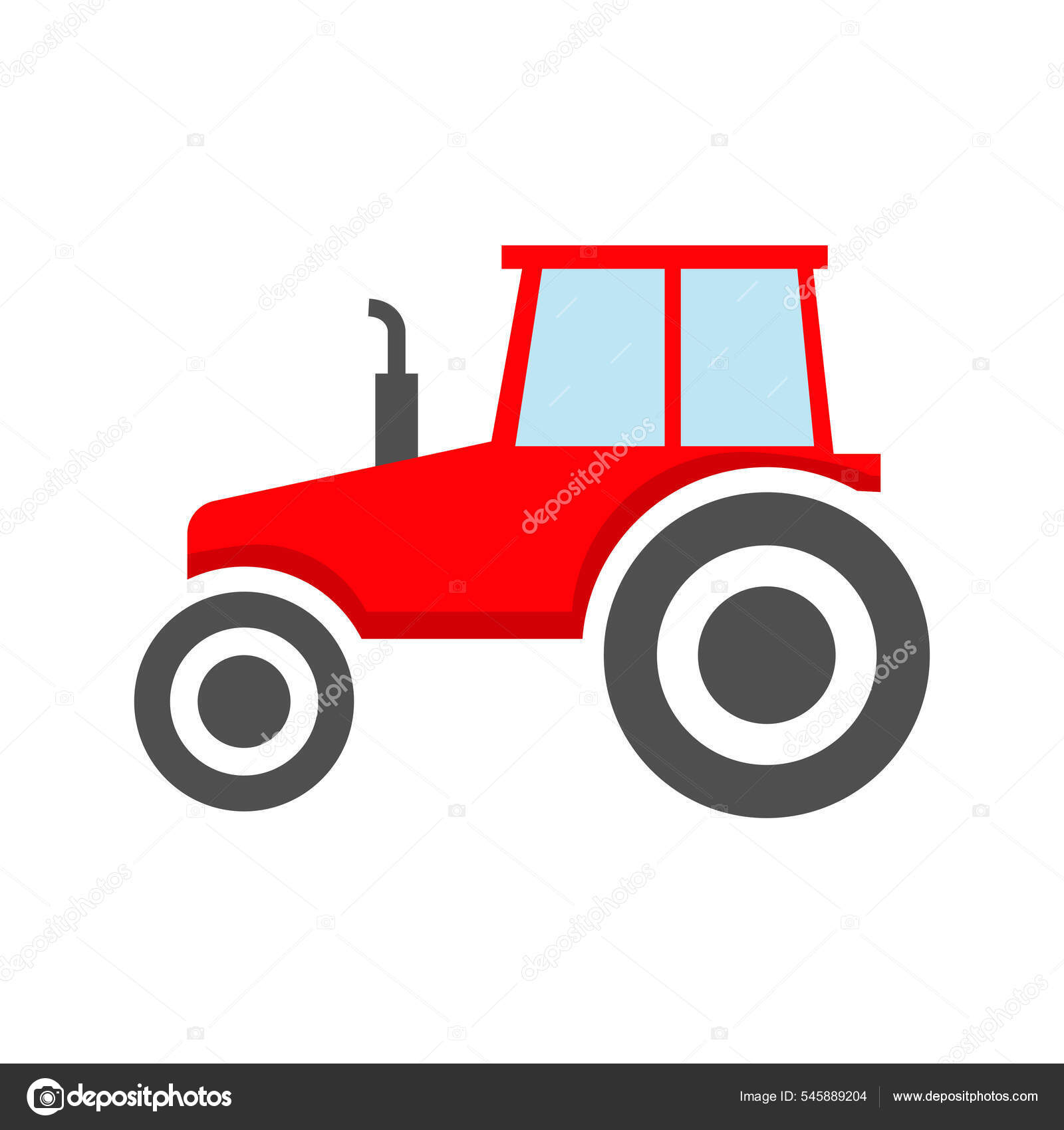 Tractor Vector Icon Pictogram Side View Logo App Vector Illustration ...