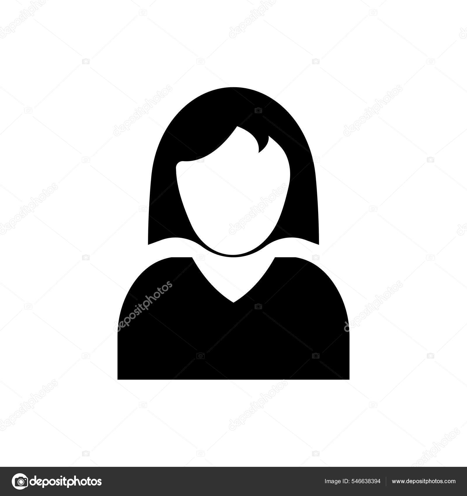 Female User Account User Profile Flat Icon Apps Websites Stock Vector ...