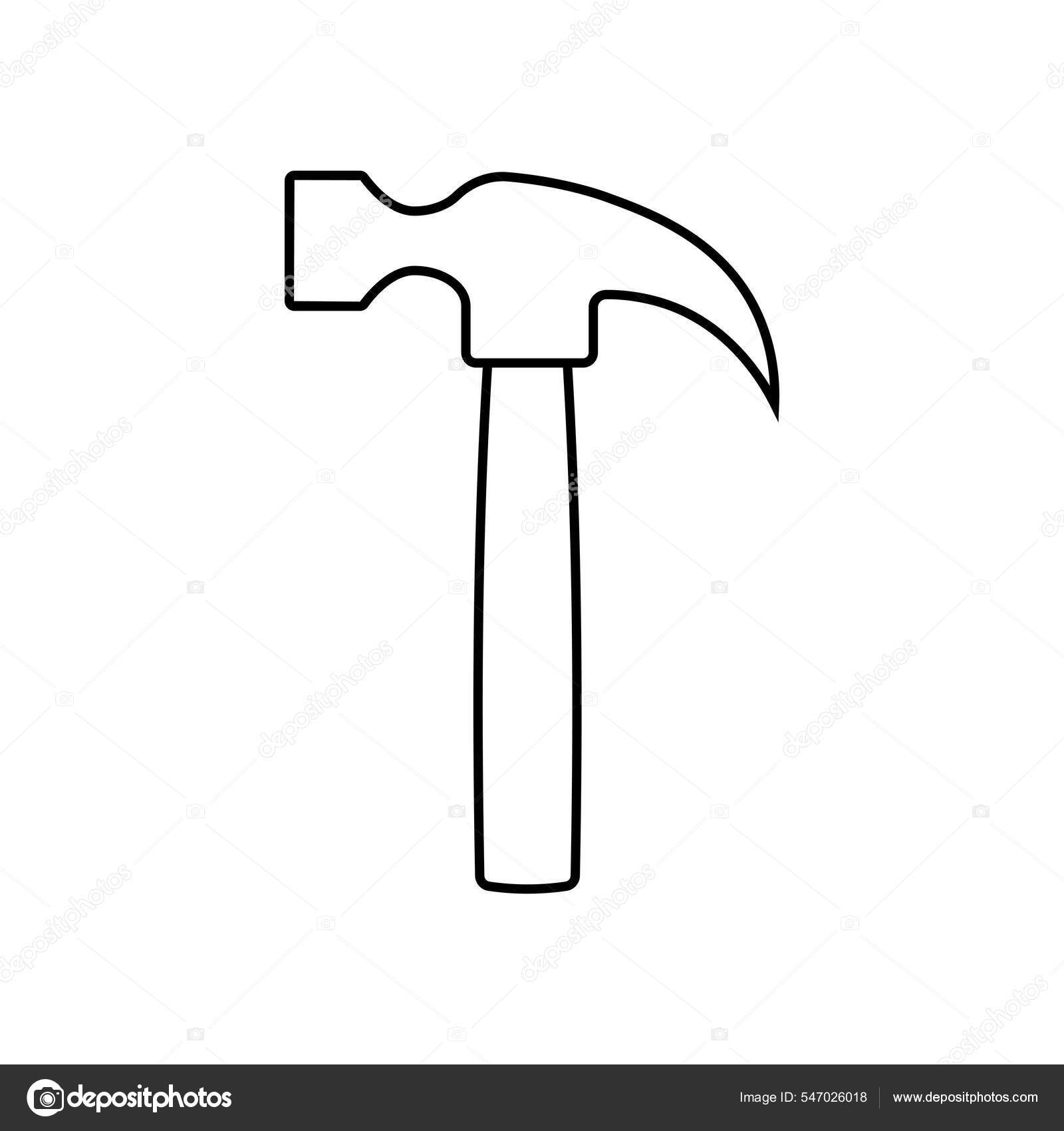 Hammer Line Icon Outline Vector Sign Linear Style Pictogram Isolated ...