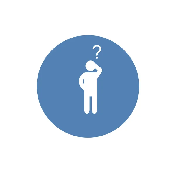 Simple Vector Icon Man Person Raised Hand Question Mark Uncertain Stock ...