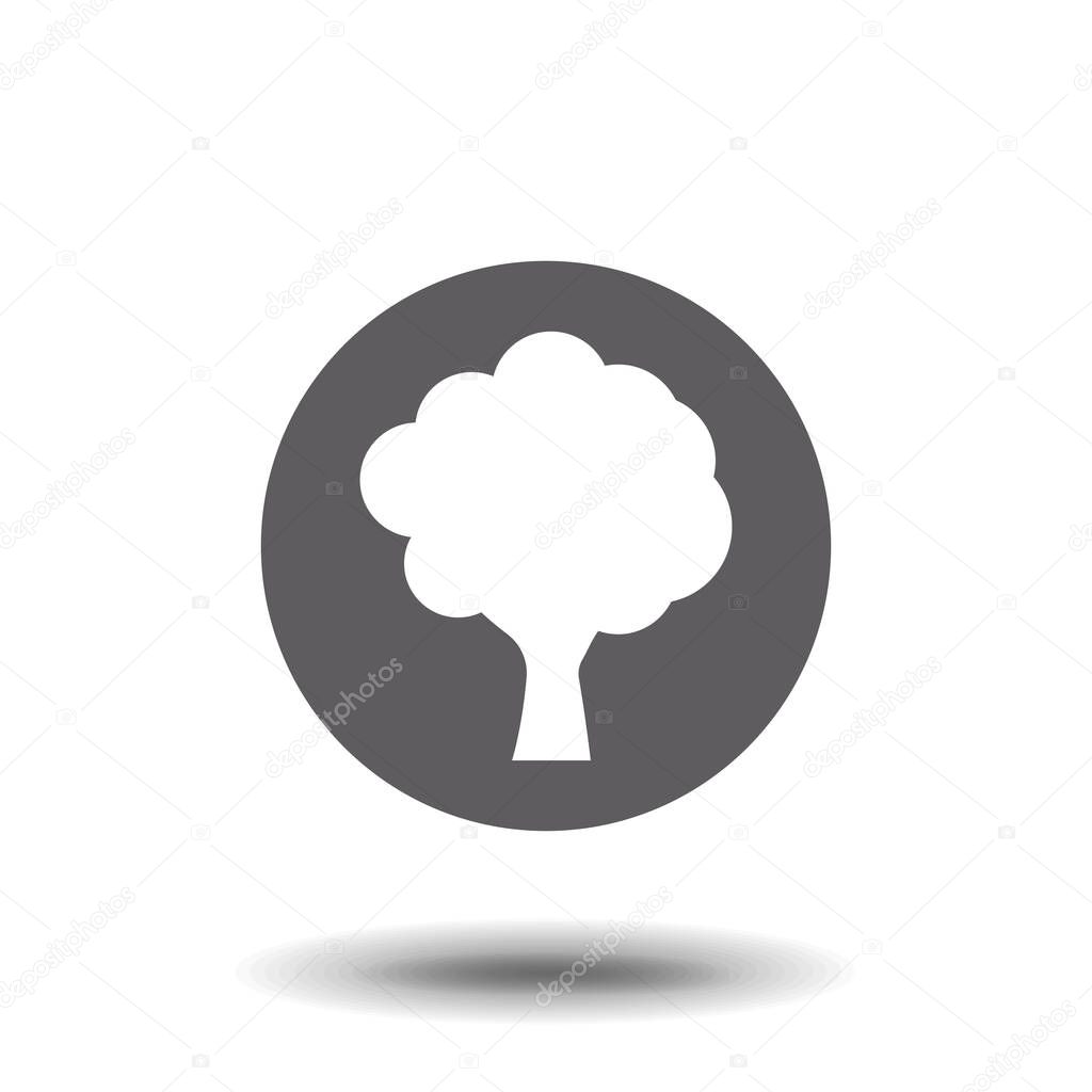 Icono del árbol. Símbolo forestal. Signo de web plana sobre fondo ...