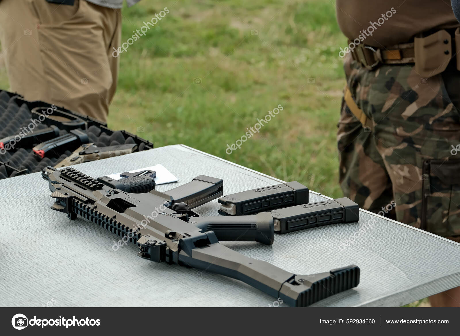 Machine Gun Table Machine Gun Close Military Weapon Stock Photo by ...