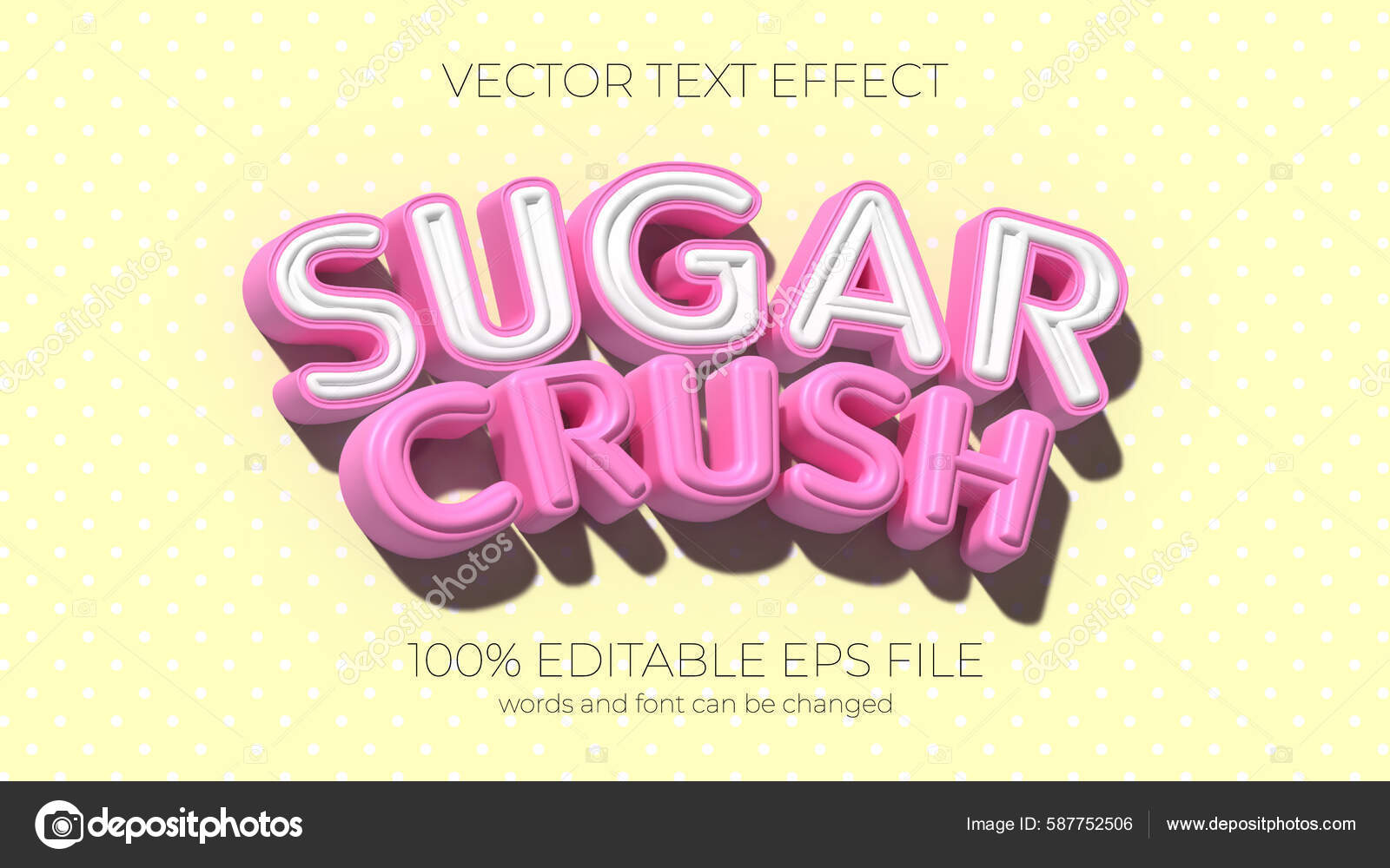 Sugar Crush Editable Text Effect Style Eps Editable Text Effect — Stock ...