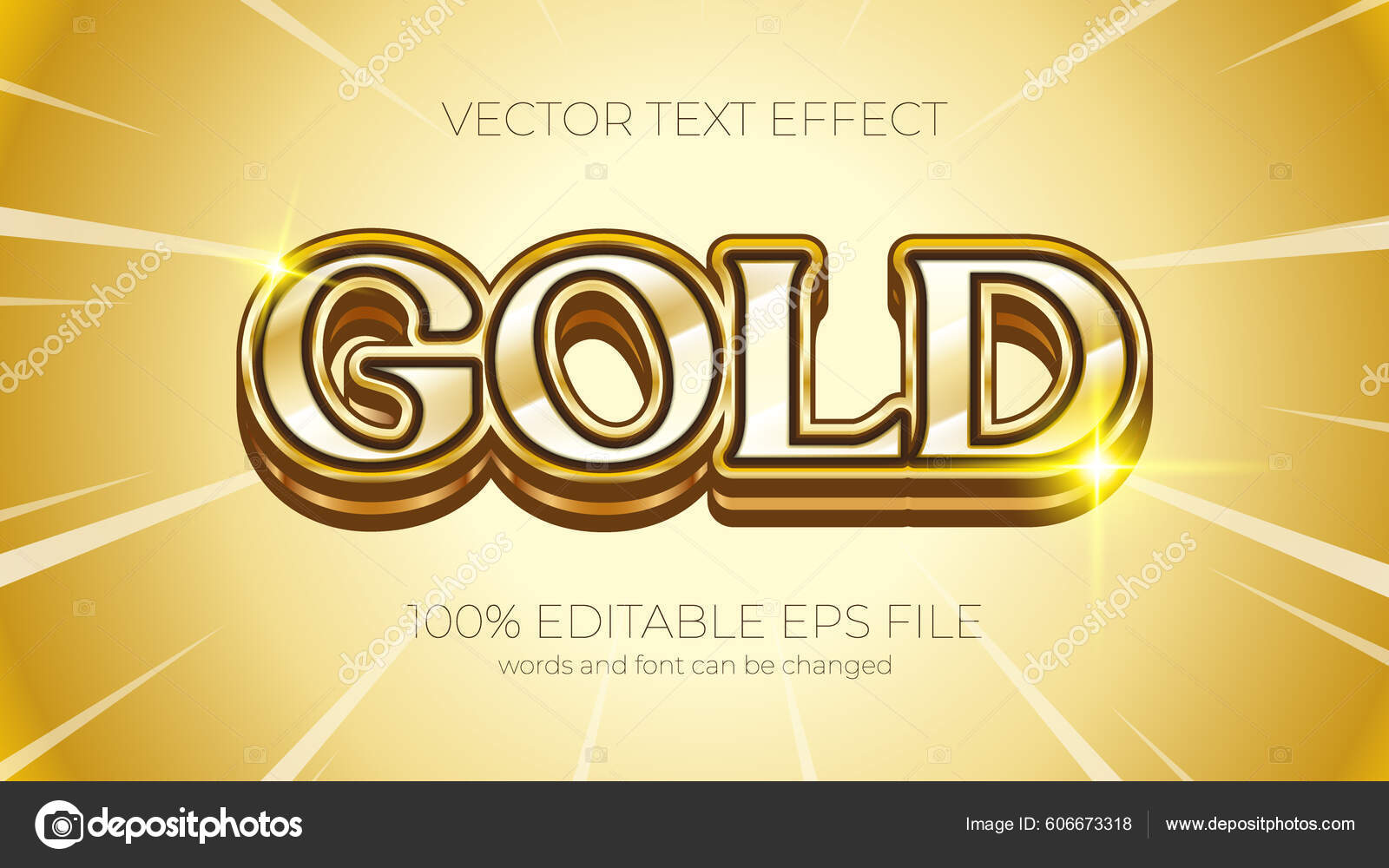 Gold Editable Text Effect Style Eps Editable Text Effect — Stock Photo ...