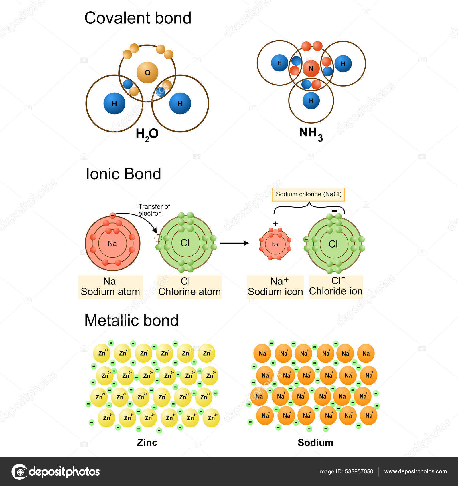 Isolated Chemical Bonding White Background Vector Illustration Covalent ...