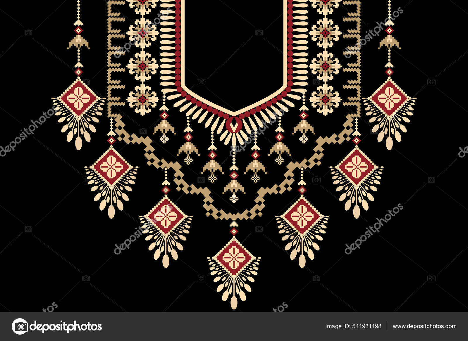 Beautiful Figure Tribal Geometric Ethnic Collar Lace Oriental Pattern ...