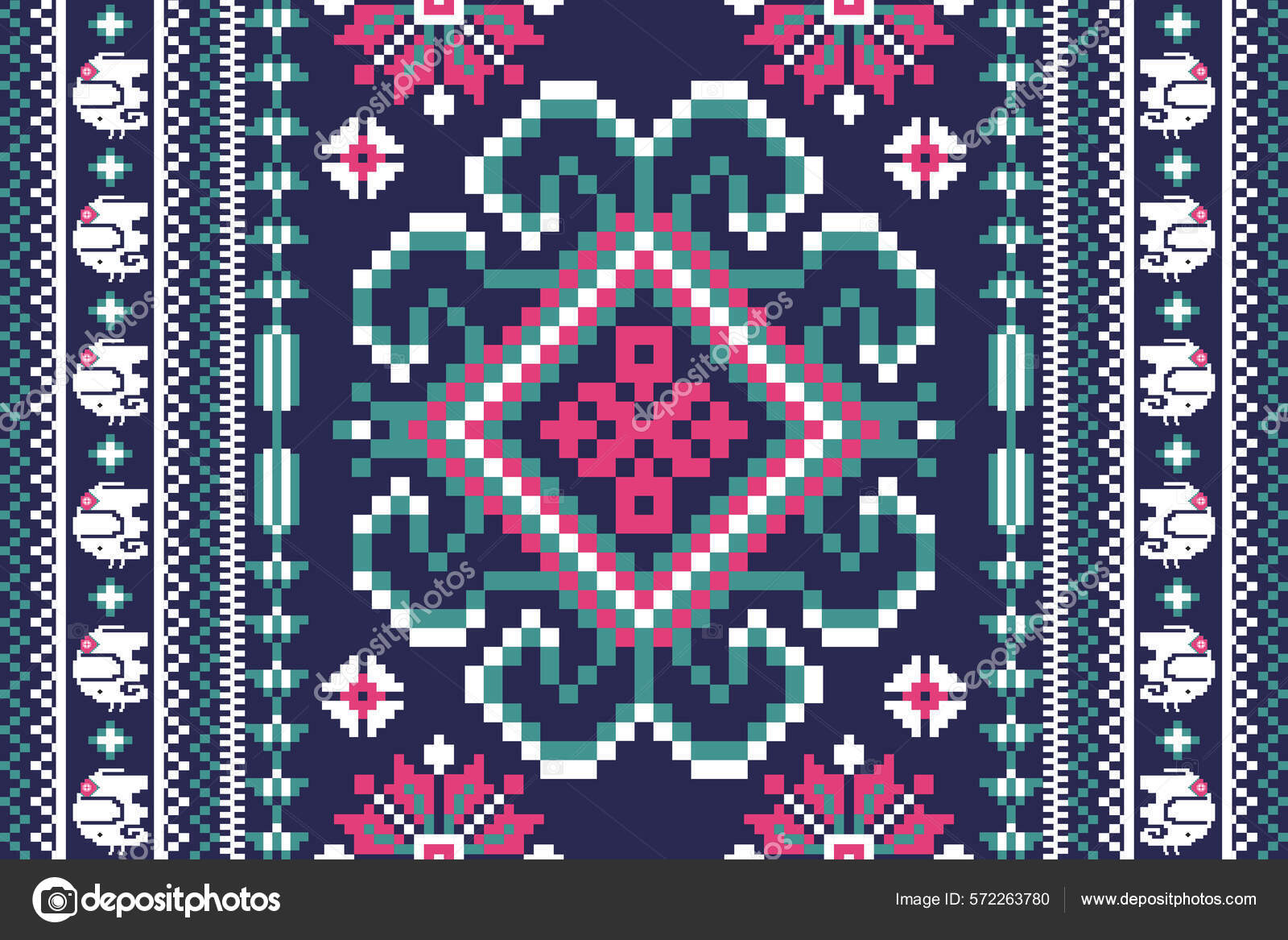 Beautiful Ukrainian Embroidery Geometric Ethnic Oriental Pattern ...