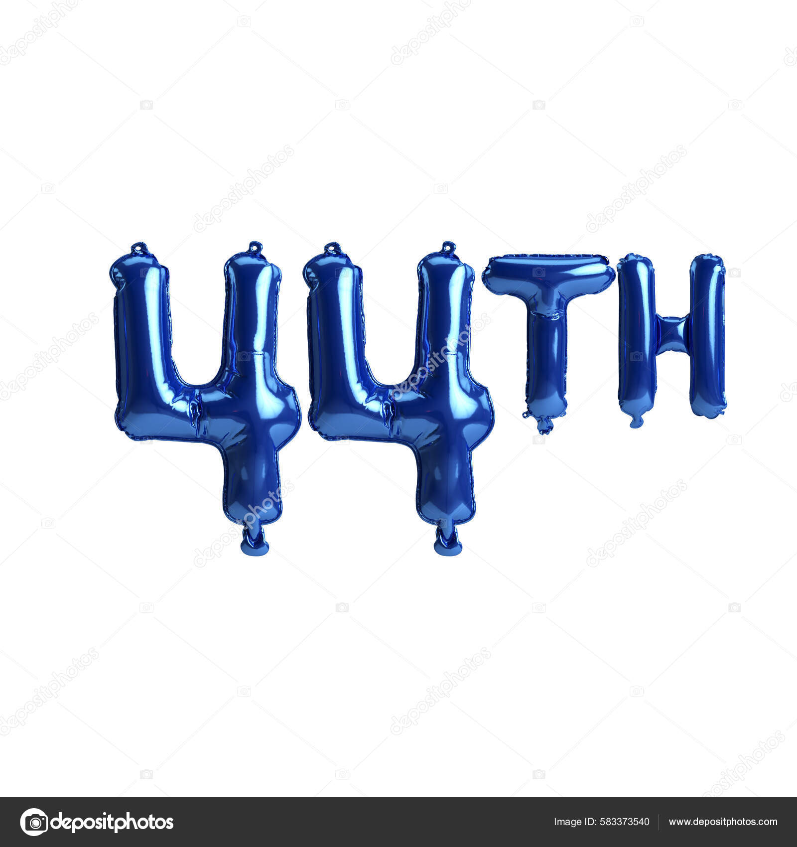 Illustration 44Th Blue Balloons Isolated White Background — Stock Photo ...