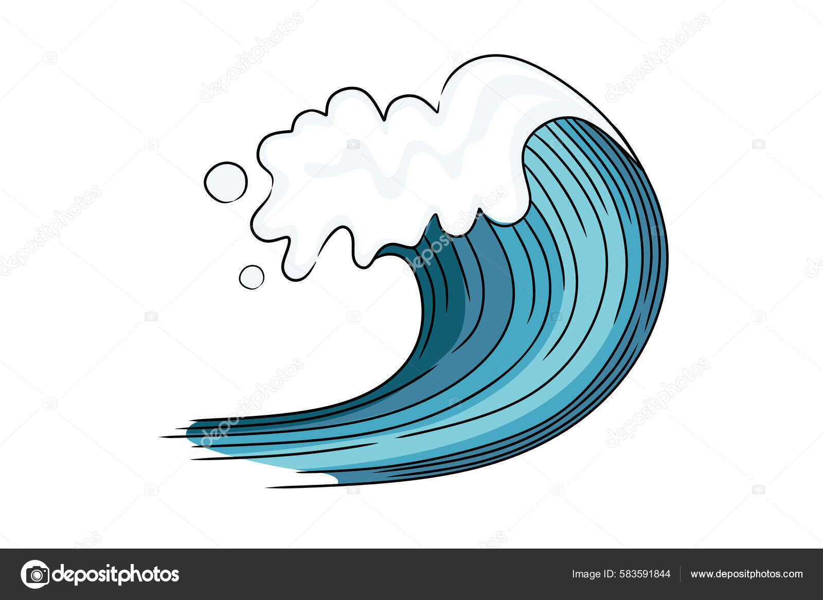How To Draw A Tsunami Wave Step By Step