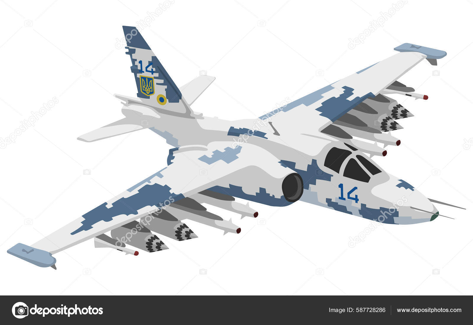 Modern Attack Aircraft Armed Forces Ukraine Military Jet Aircraft Stock ...