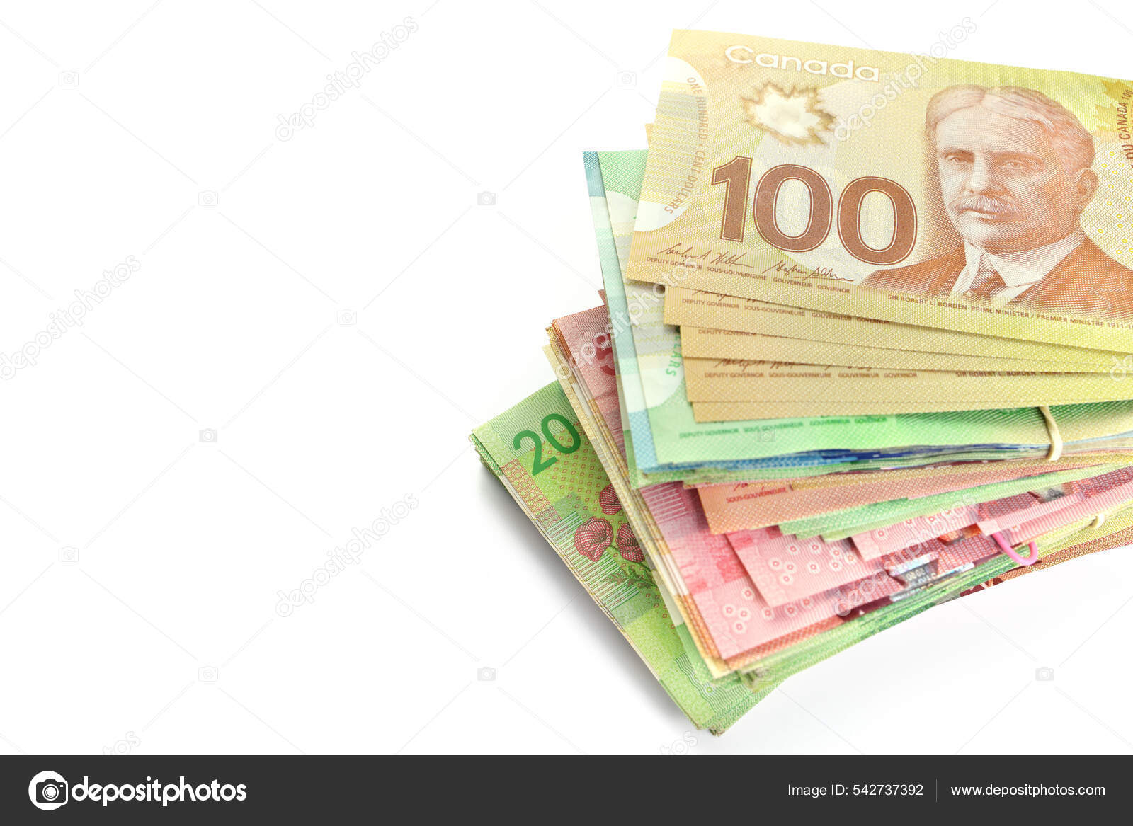 Stacks Of Canadian 100 Dollar Bills
