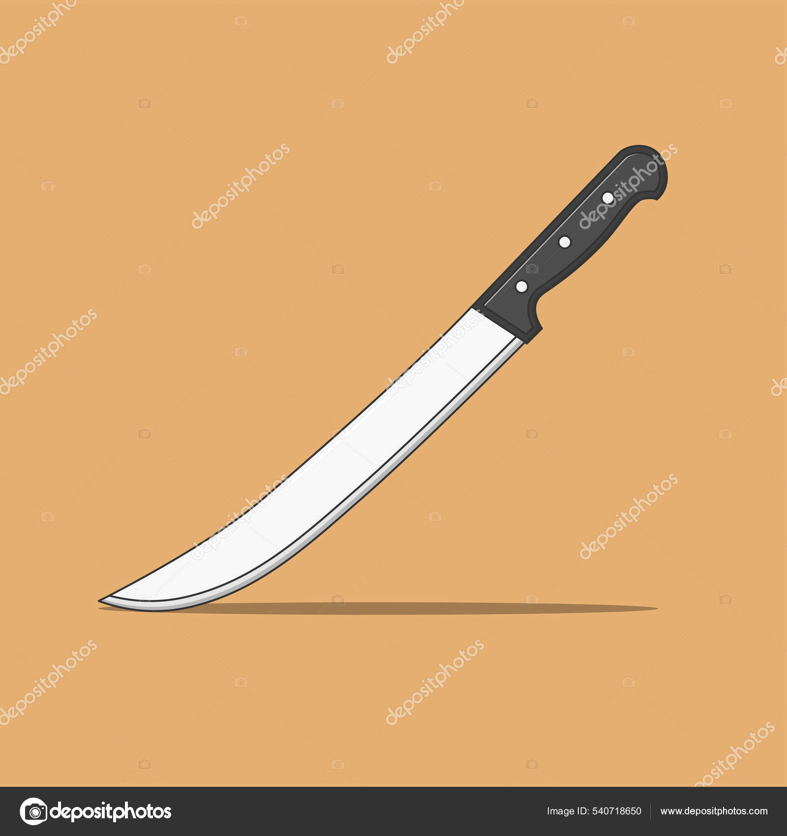 Knife Vector Icon Illustration Kitchen Knife Vector Flat Cartoon Style ...