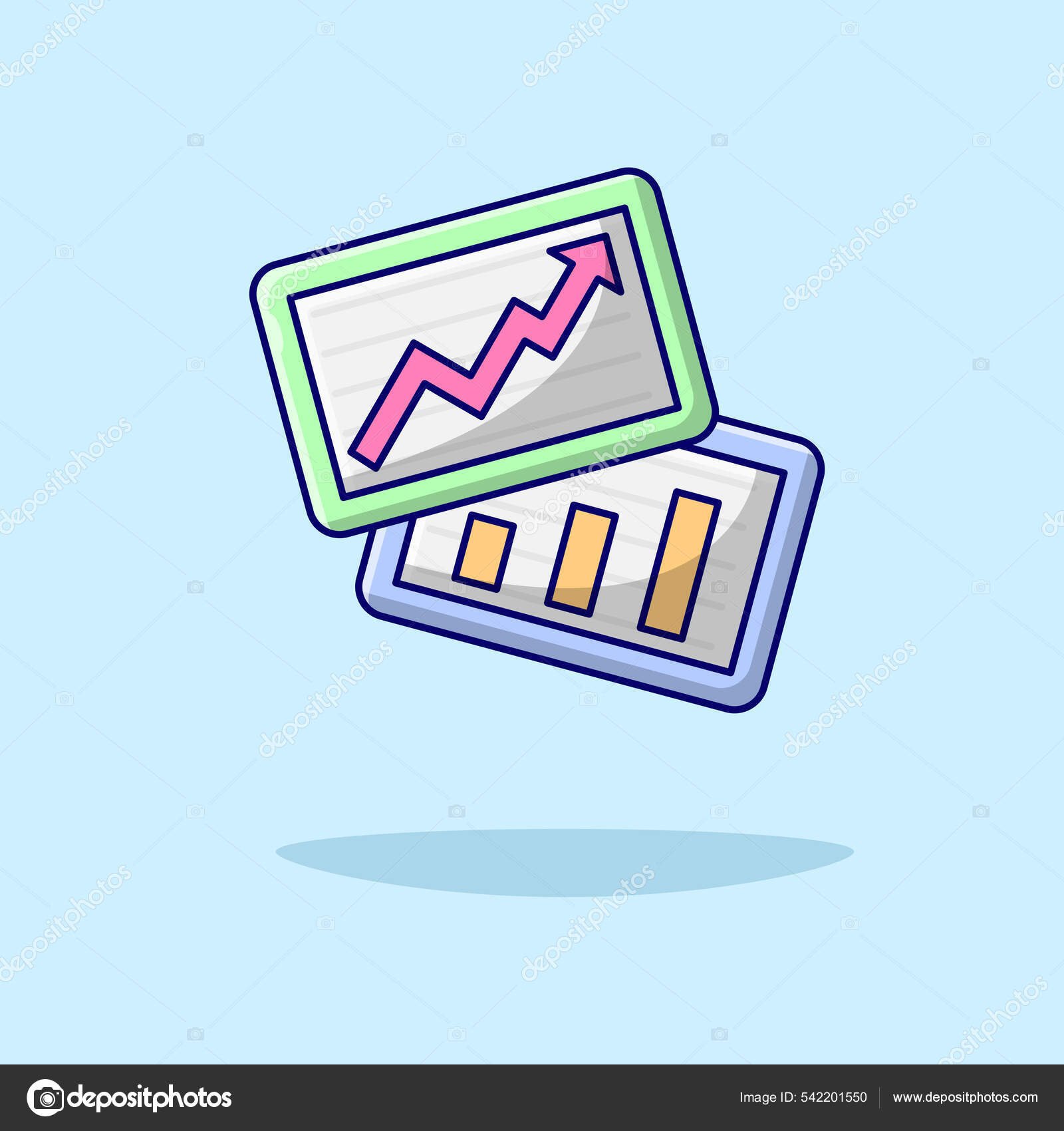 Data Chart Board Vector Illustration Infographic Business Finance Flat ...
