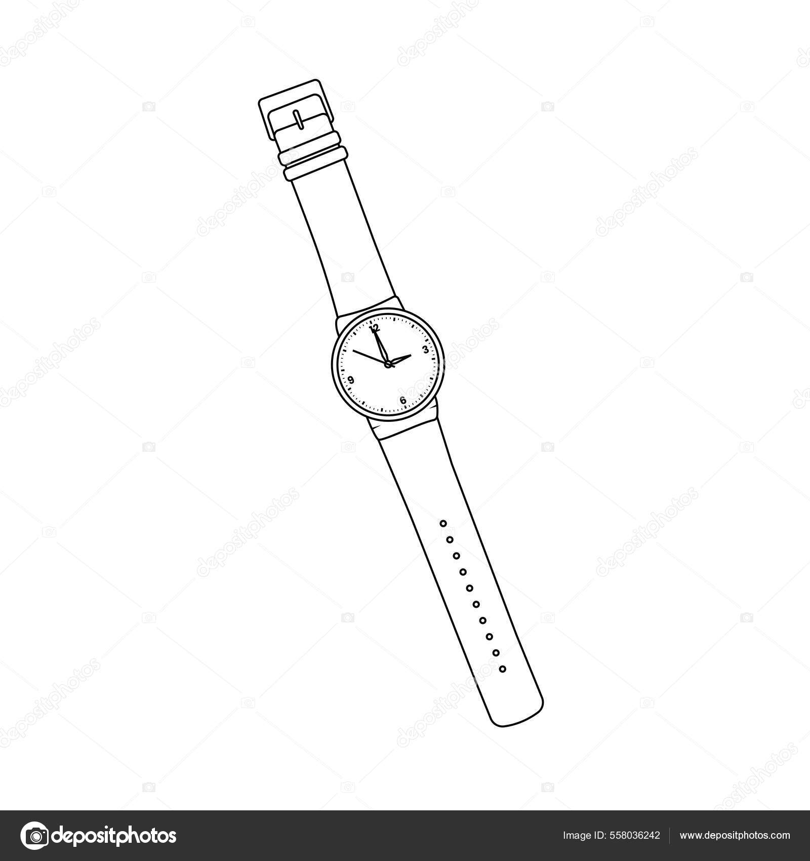 Wrist Watch Clipart Black And White