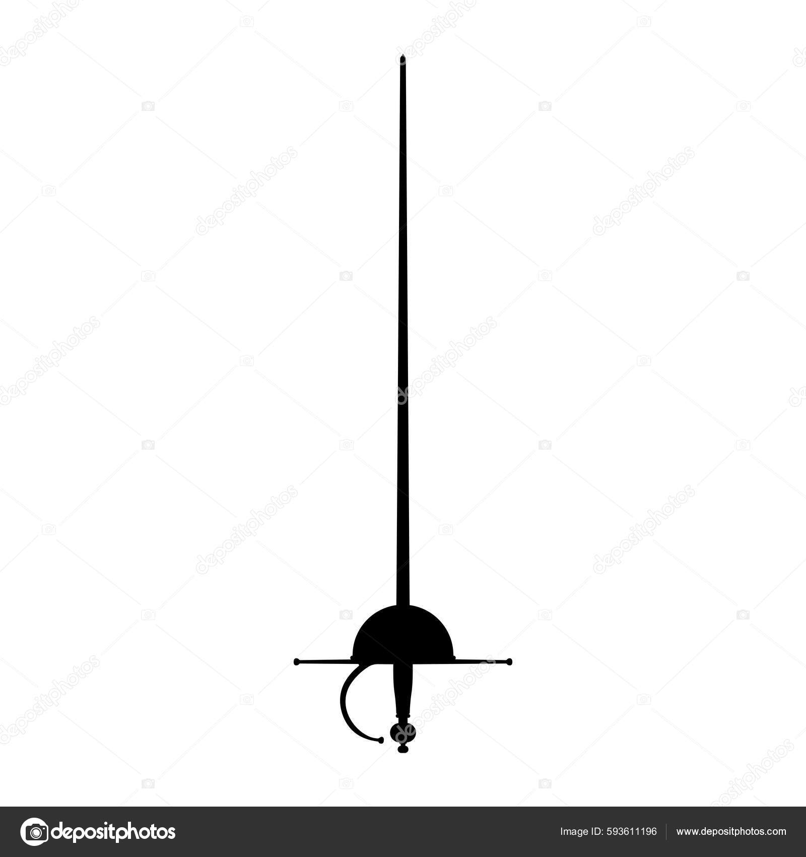 Rapier Silhouette Black White Icon Design Element Isolated White ...