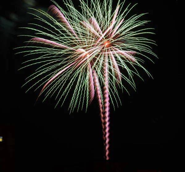 Explosion colorful fireworks on party nights - Stock Image - Everypixel
