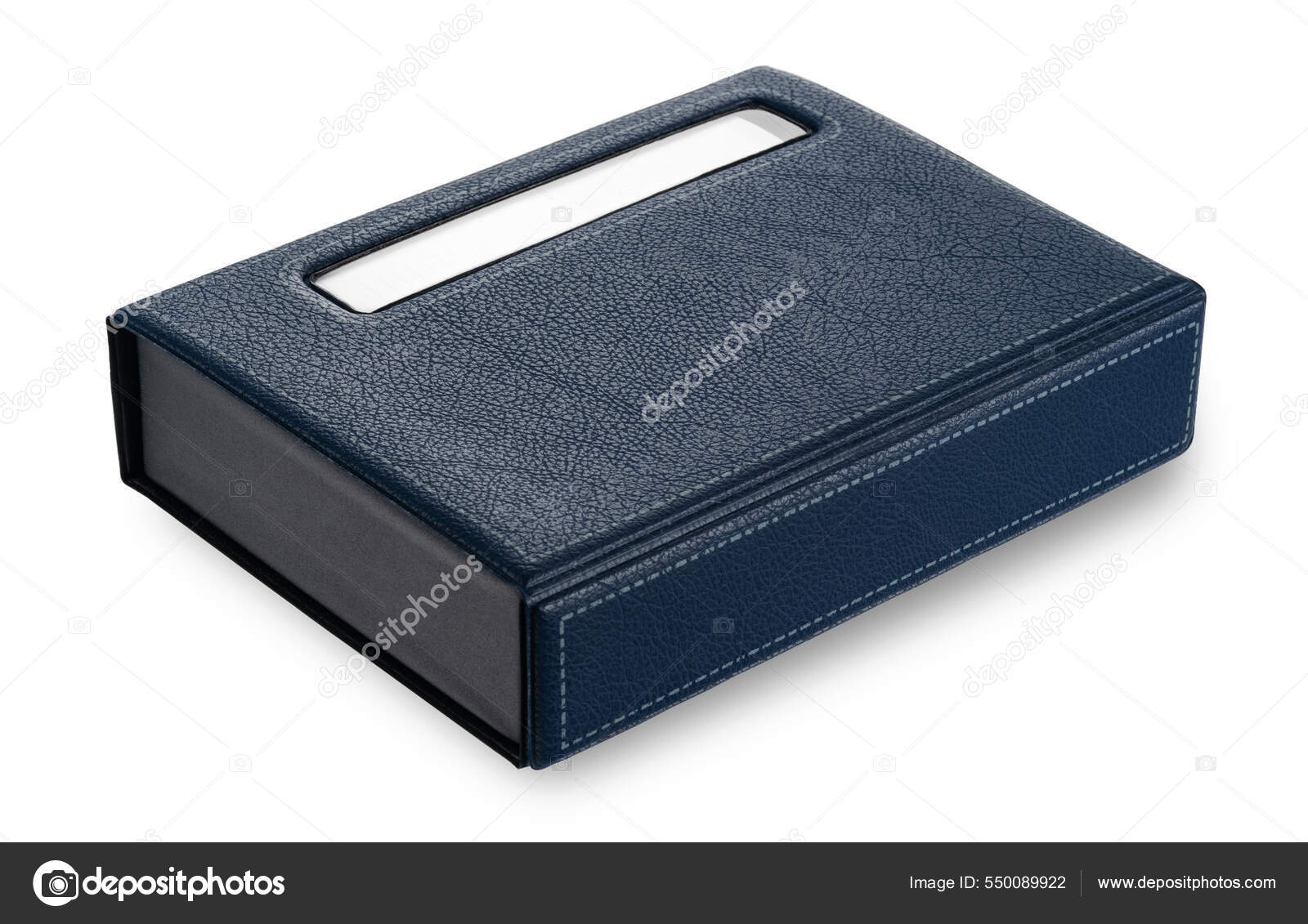 Dark Blue Leather Box White Background — Stock Photo © bestpixwork ...