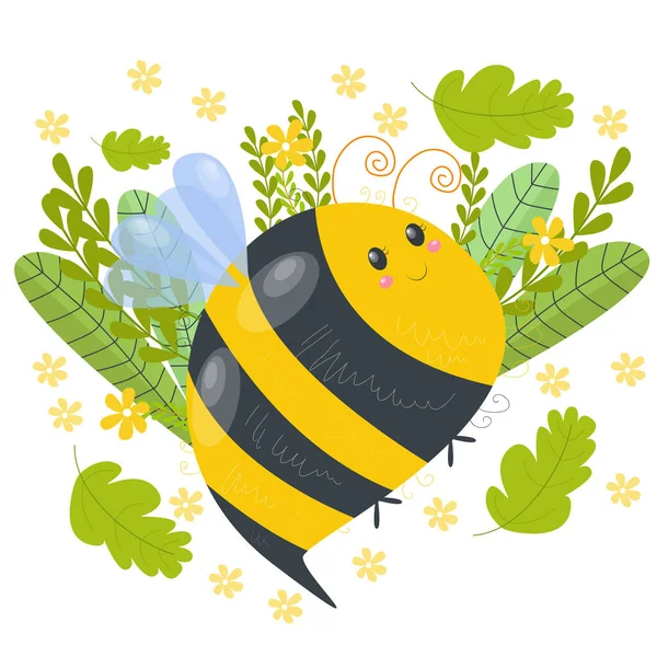 Bumble Bees On Flowers Clip Art
