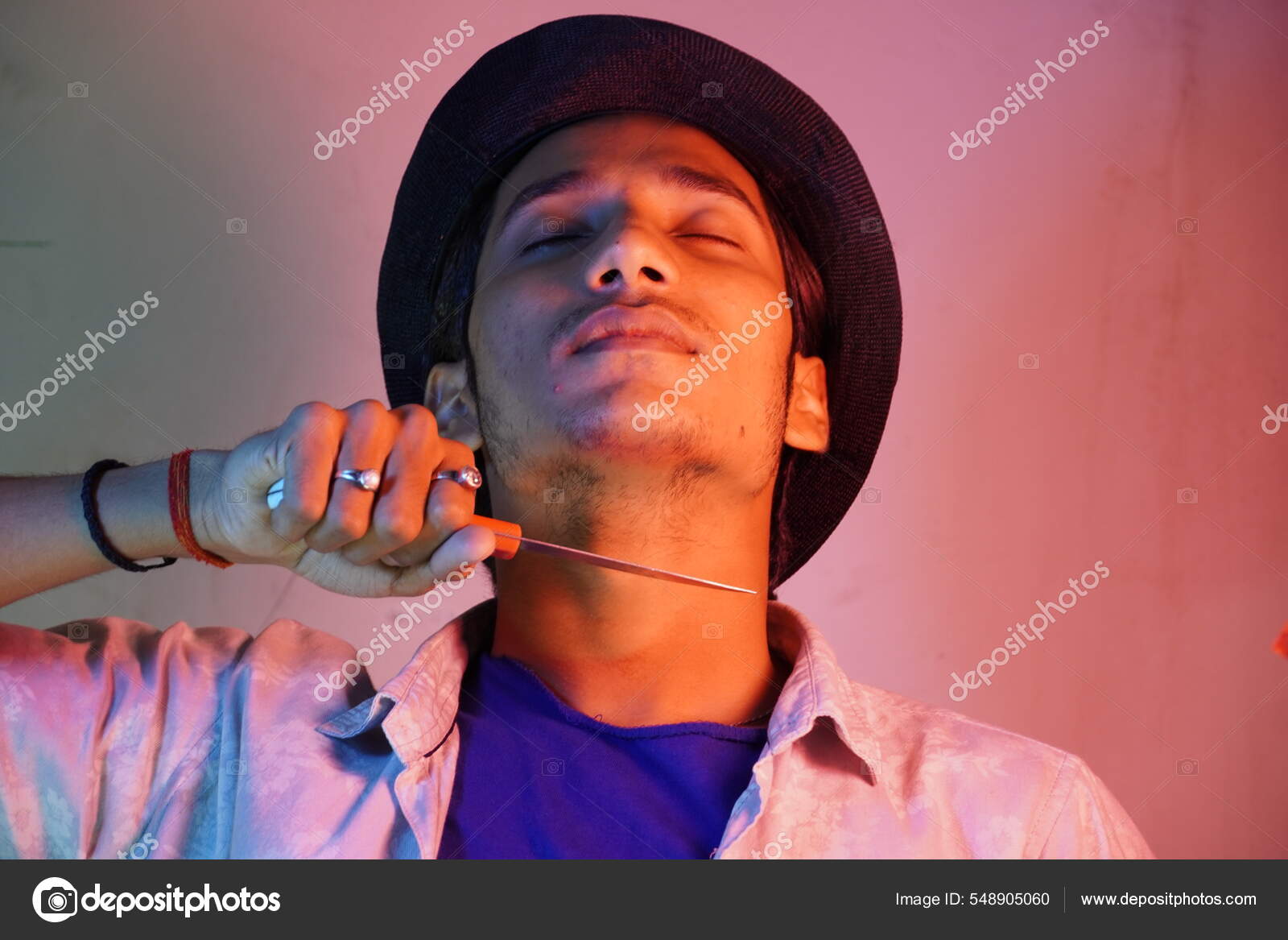 Young Boy Tension Want Kill Himself — Stock Photo © Firefxstudio #548905060