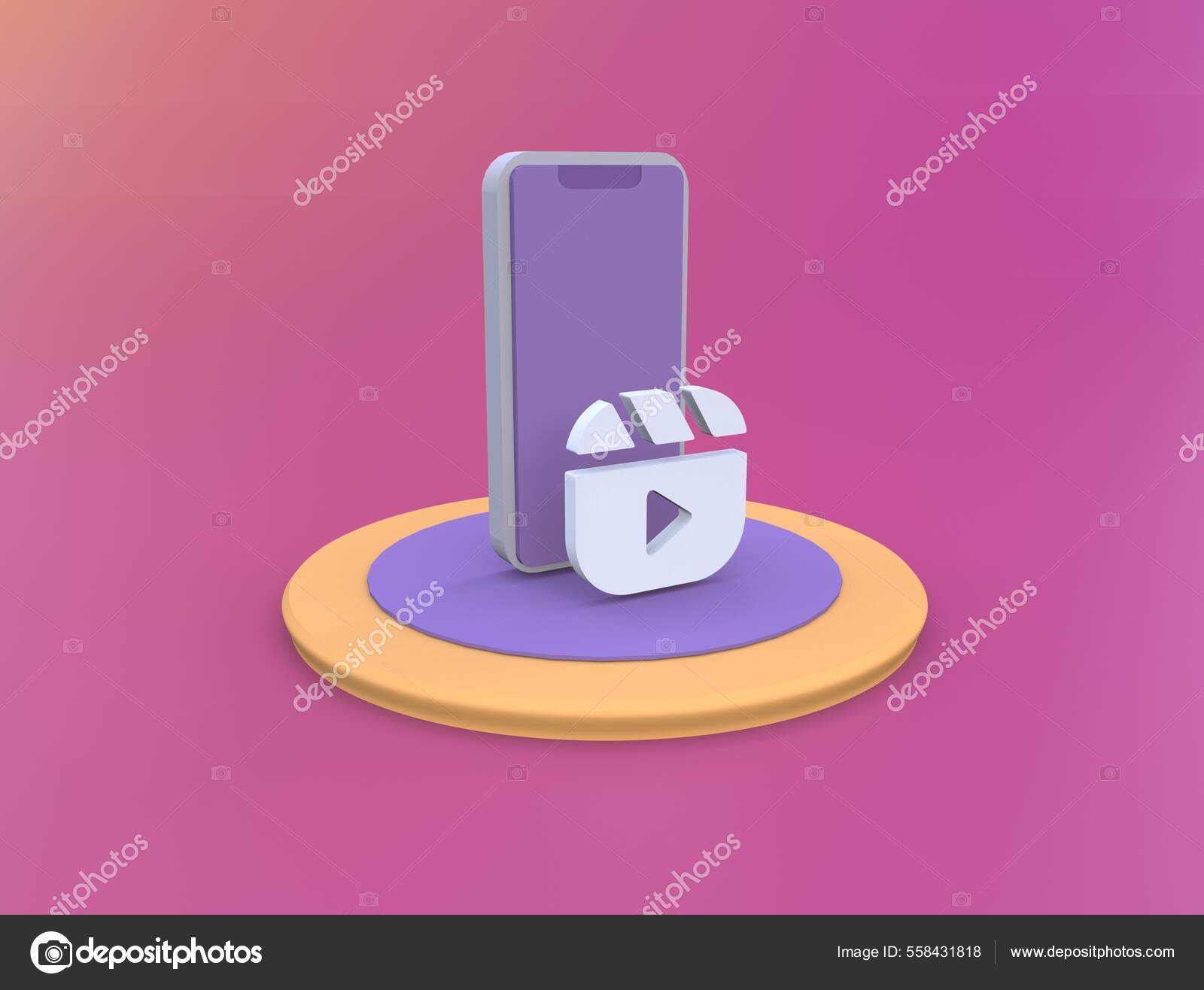 Instagram Reels Mobile Reels Icon Render Illustration Image — Stock ...