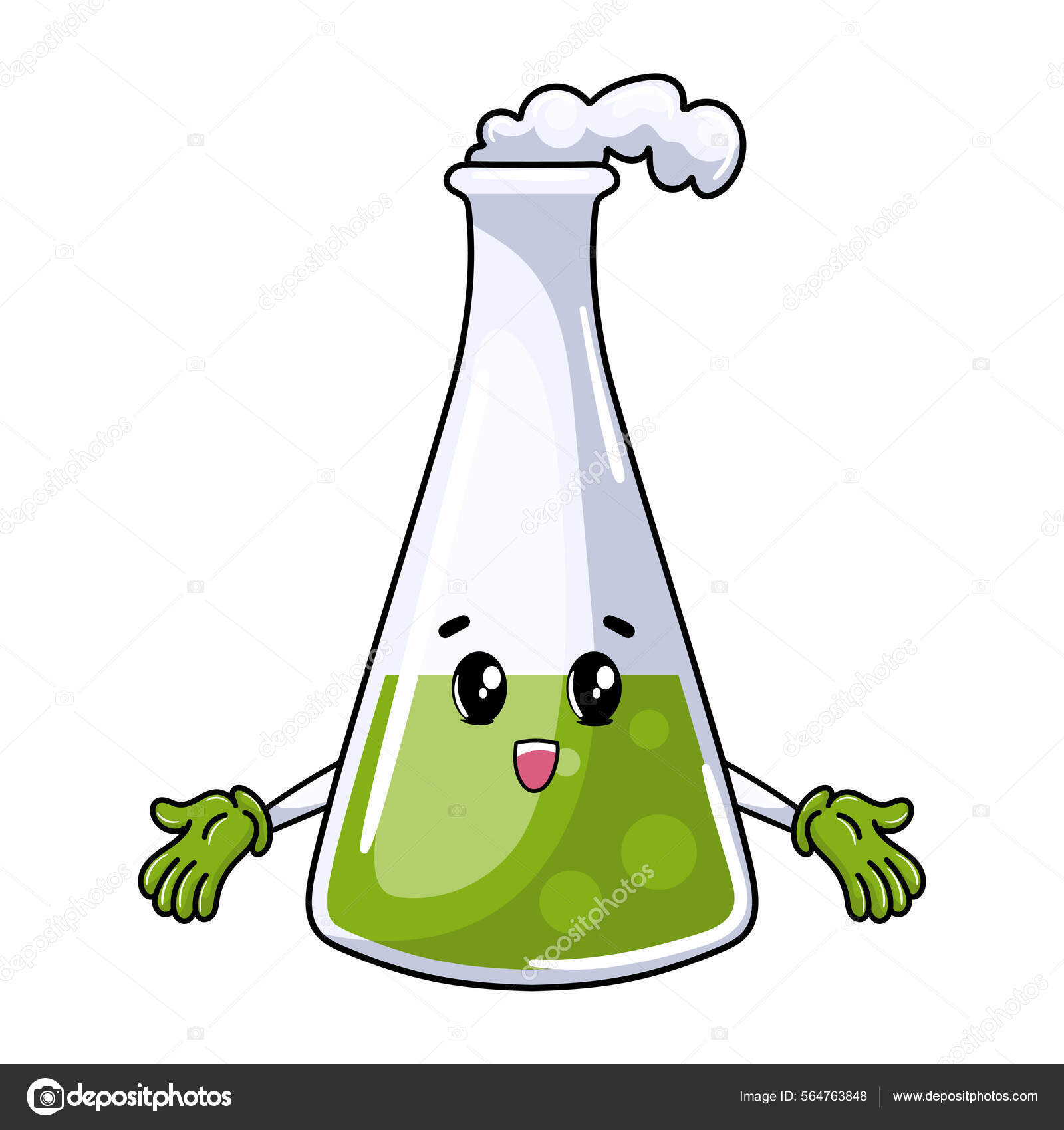 Scientist Laboratory Cartoon Erlenmeyer Flask Design Stock Vector by ...
