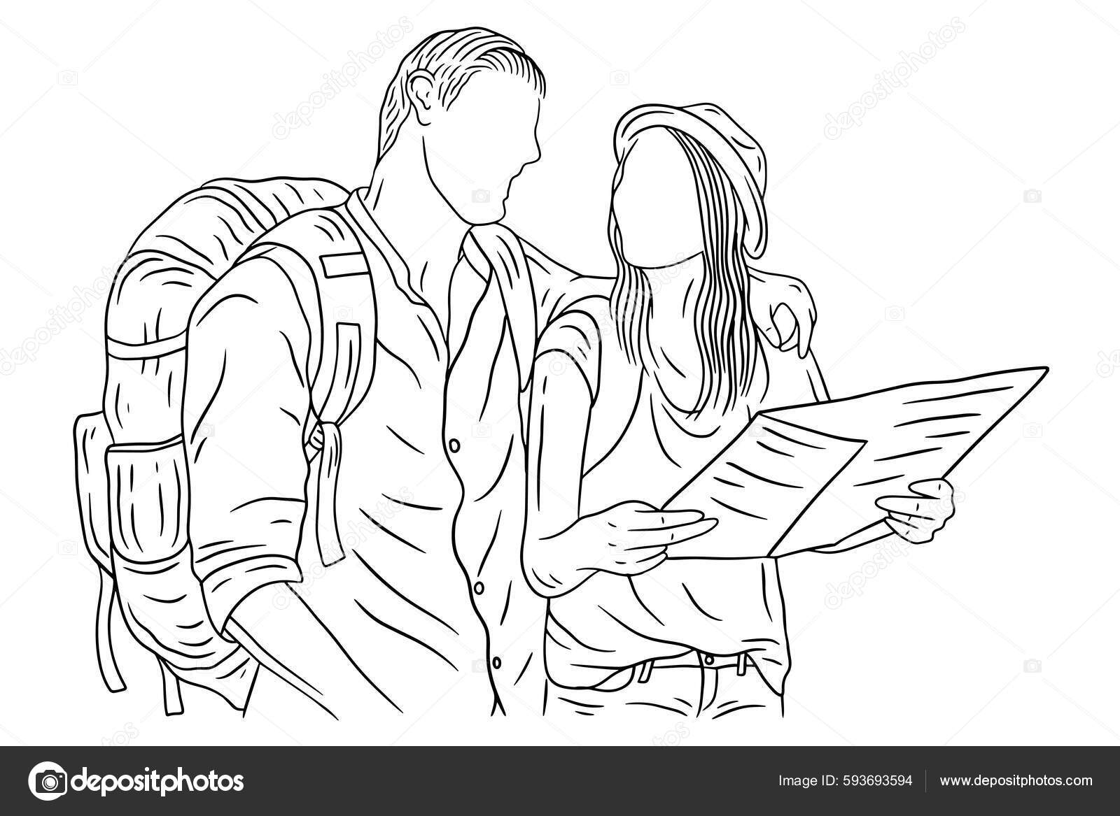 Happy Couple Adventure Explore Trip Mountain Climber Camping Romance ...