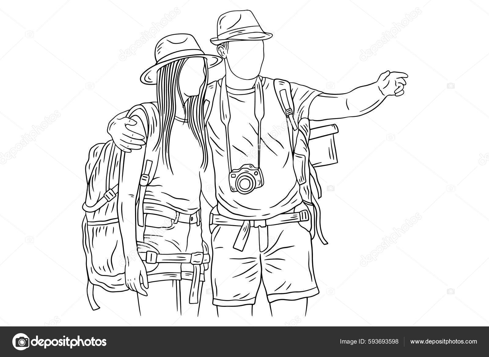 Happy Couple Adventure Explore Trip Mountain Climber Camping Romance ...