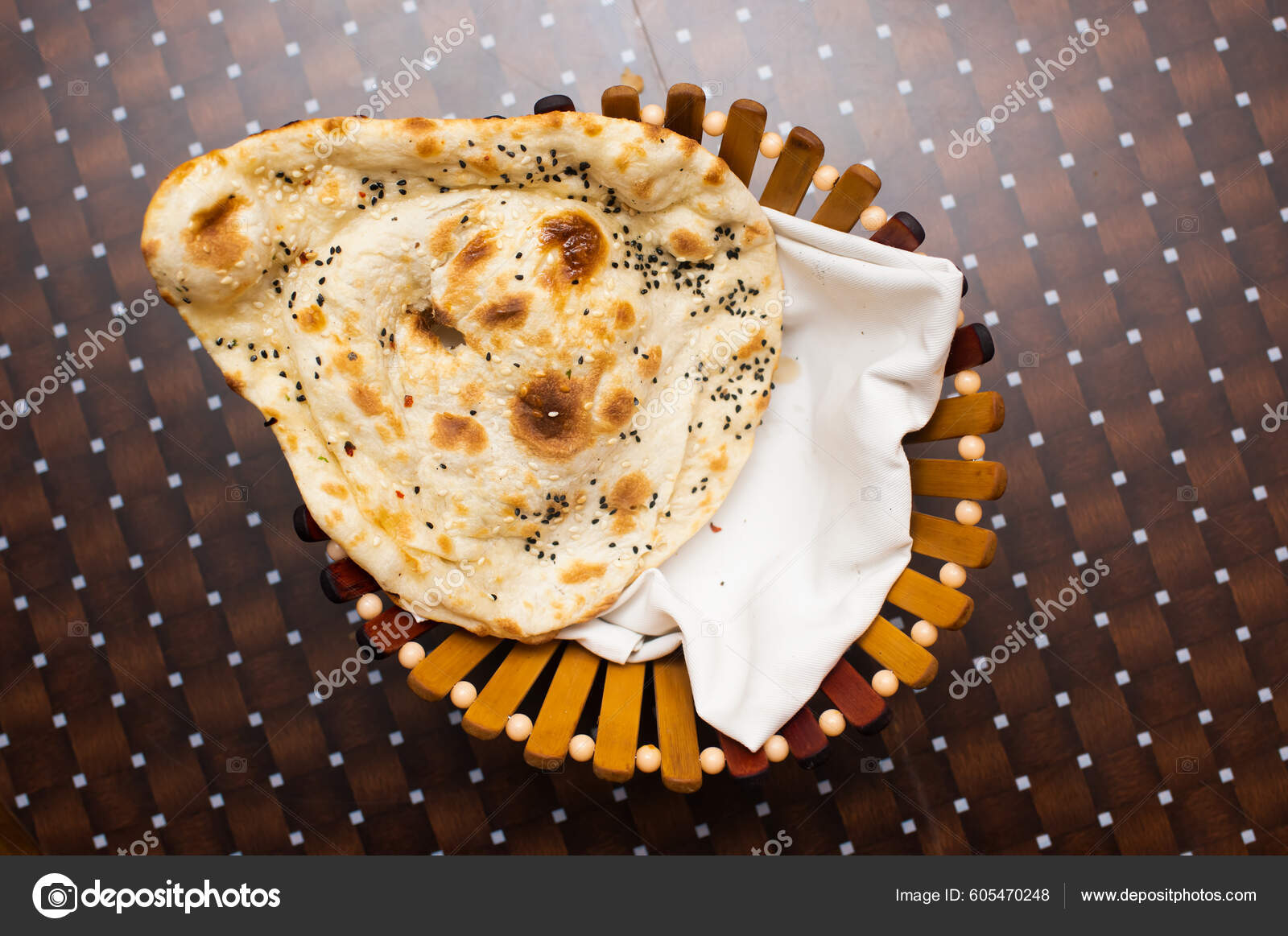 Garlic Naan Butter Naan Served Dish Isolated Table Background Top image ...