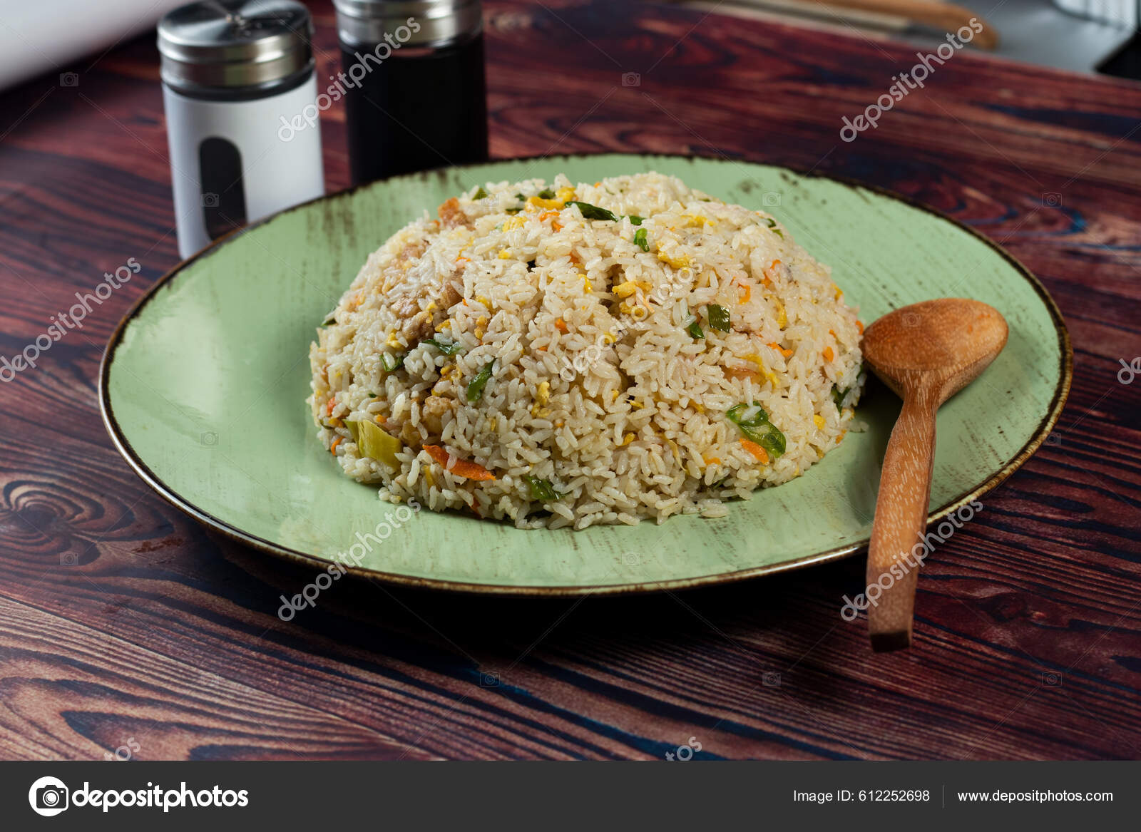 Egg Fried Rice Served Dish Isolated Background Side View Chinese ...
