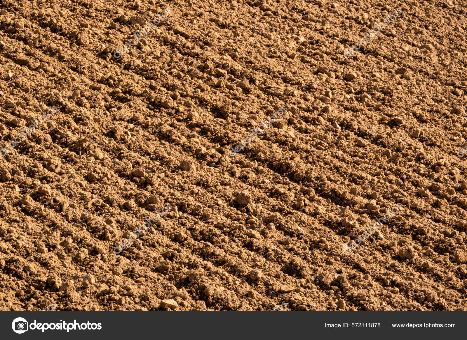 Full Frame Image Brown Soil Freshly Ploughed Field Suitable ...