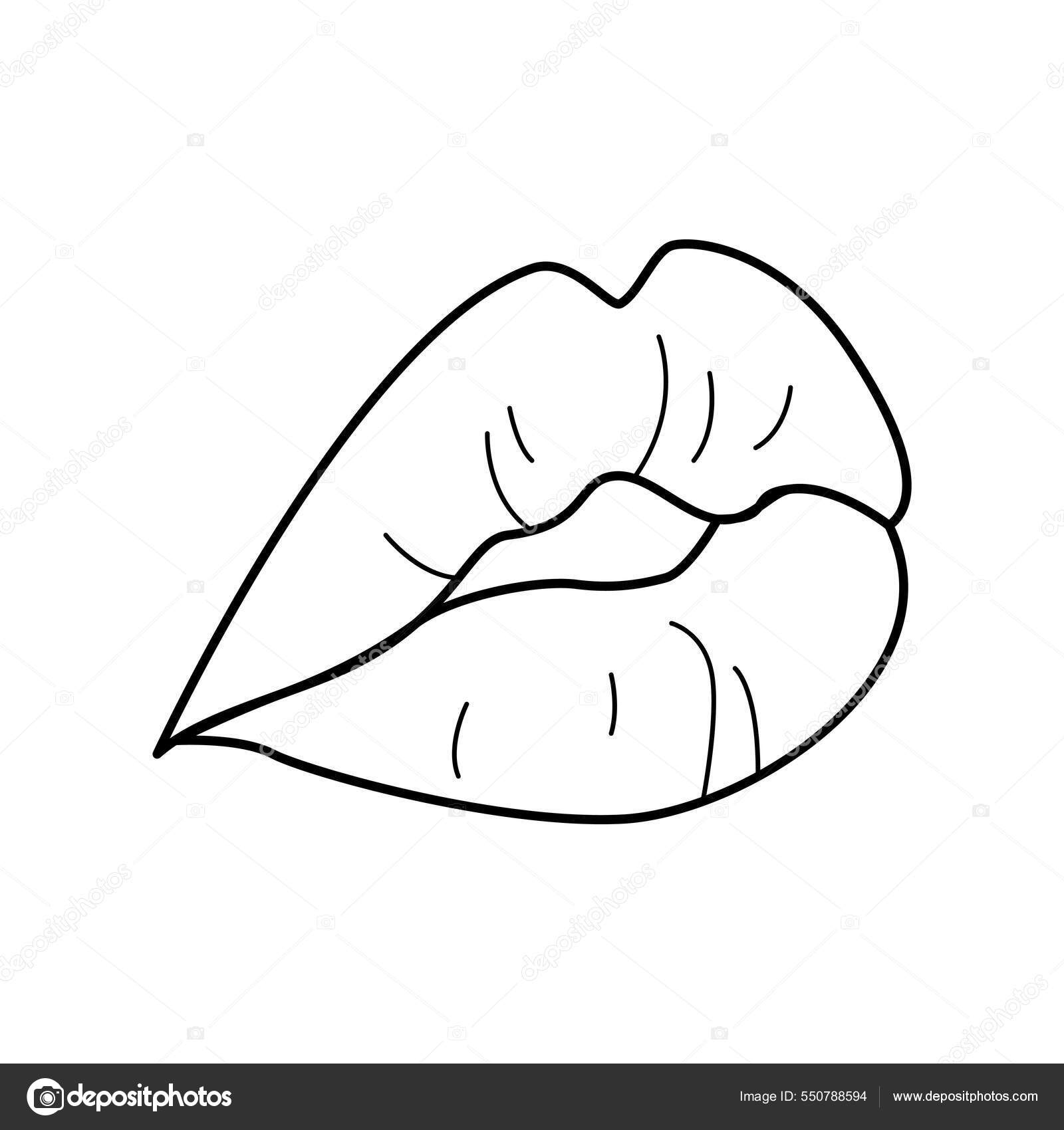 Lips Outline Drawing