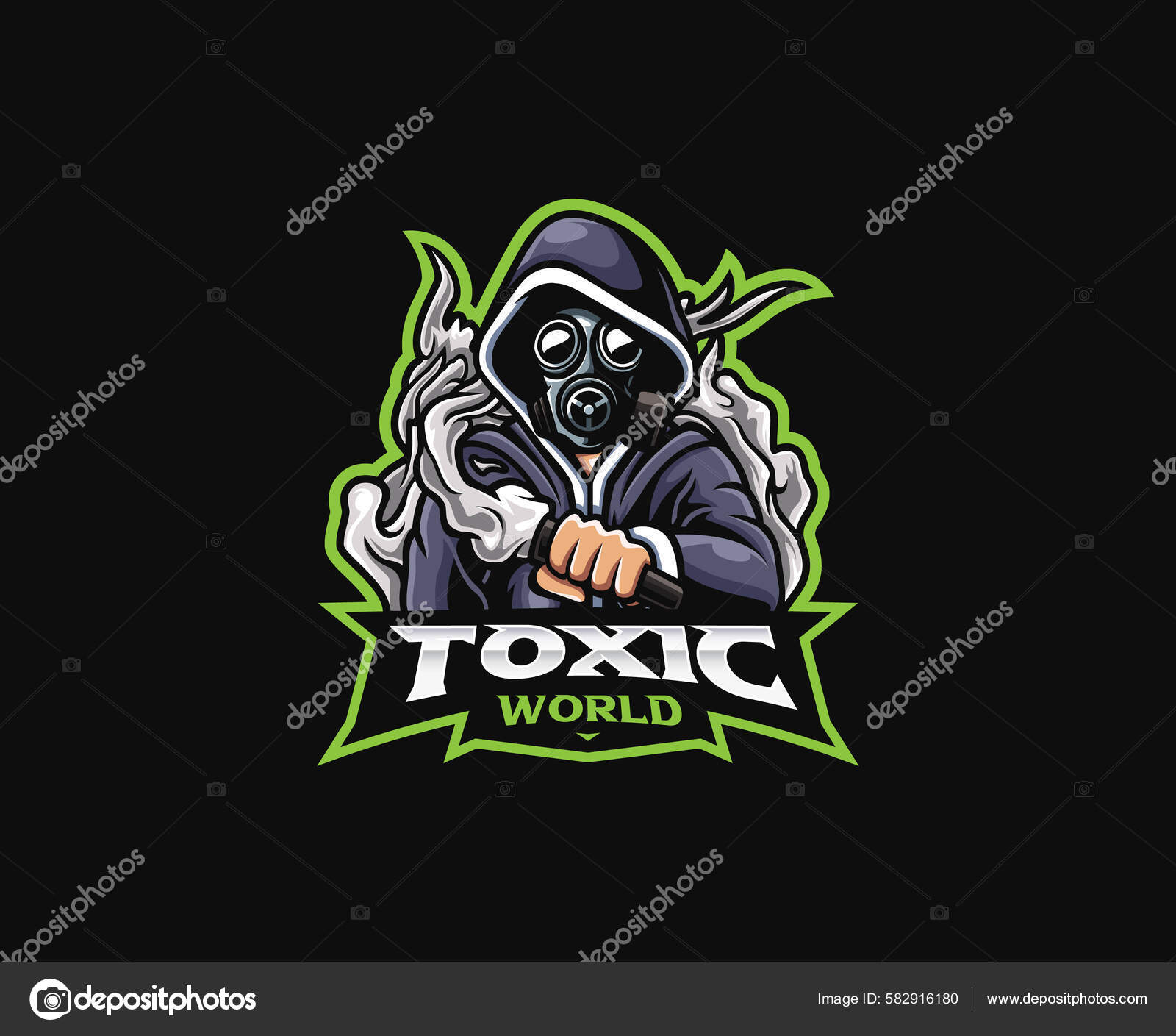 Toxic Mascot Logo Design Toxic World Vector Illustration Logo ...