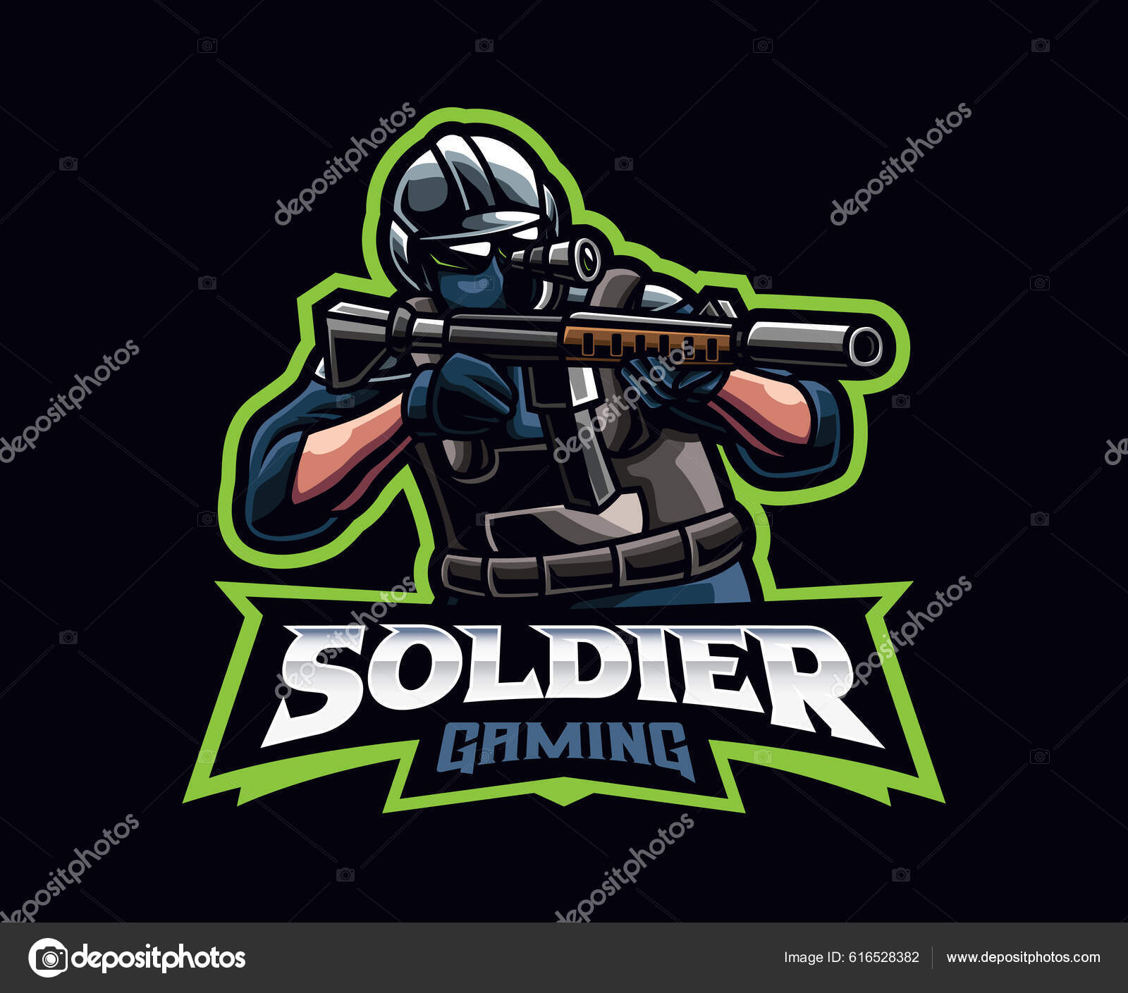 Desain Logo Maskot Tentara Ilustrasi Vektor Tentara Logo Ilustrasi ...