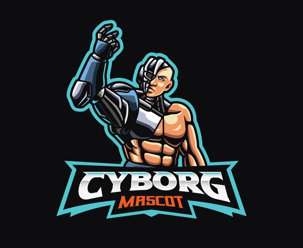 Projekt Logo Cyberpunkowej Maskotki Ilustracja Wektora Humanoidalnego ...