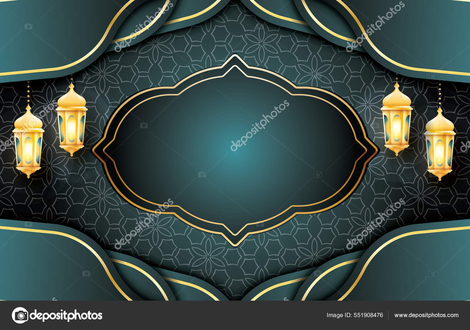 Islamic Design Background Empty Space Middle Stock Vector by ...