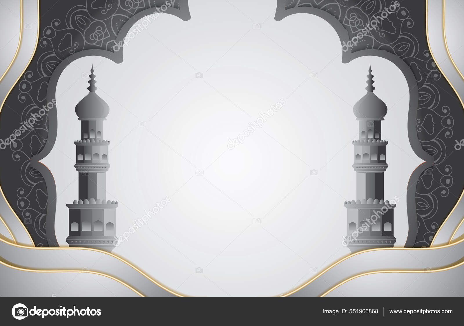 Realistic Islamic Background Blank Space Middle Stock Vector Image by ...
