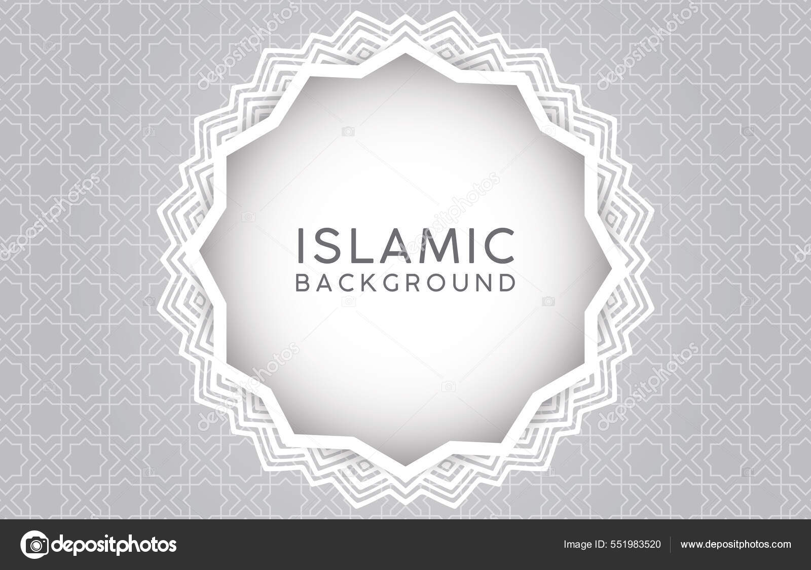 Beautiful Islamic Background Silver White Colour Design Stock Vector ...