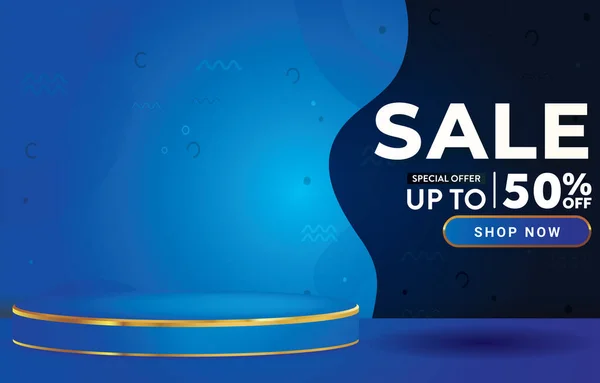 Mega Sale Banner Blank Space Product Sale Abstract Blue Background ...