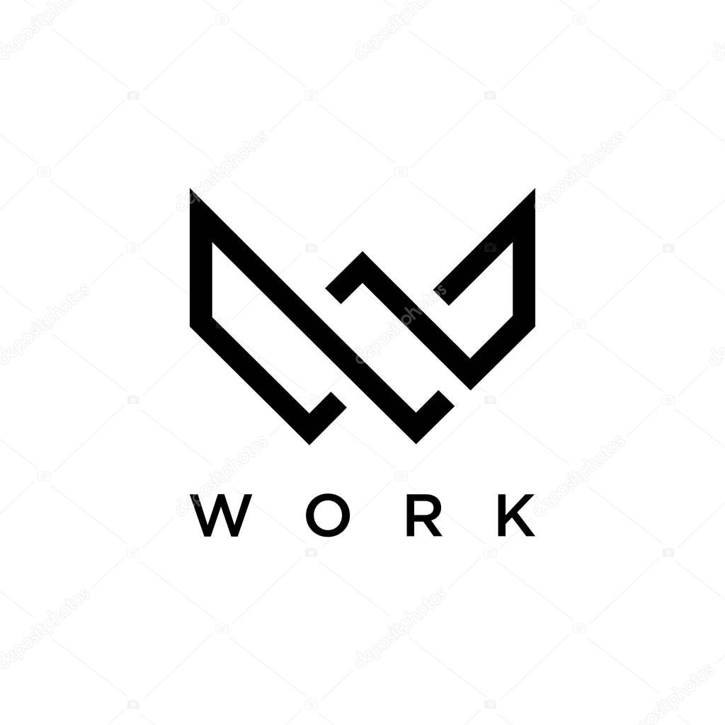 Signo moderno abstracto de lujo W hacer ilustraci n de dise o de logotipo de arte de l nea 2024