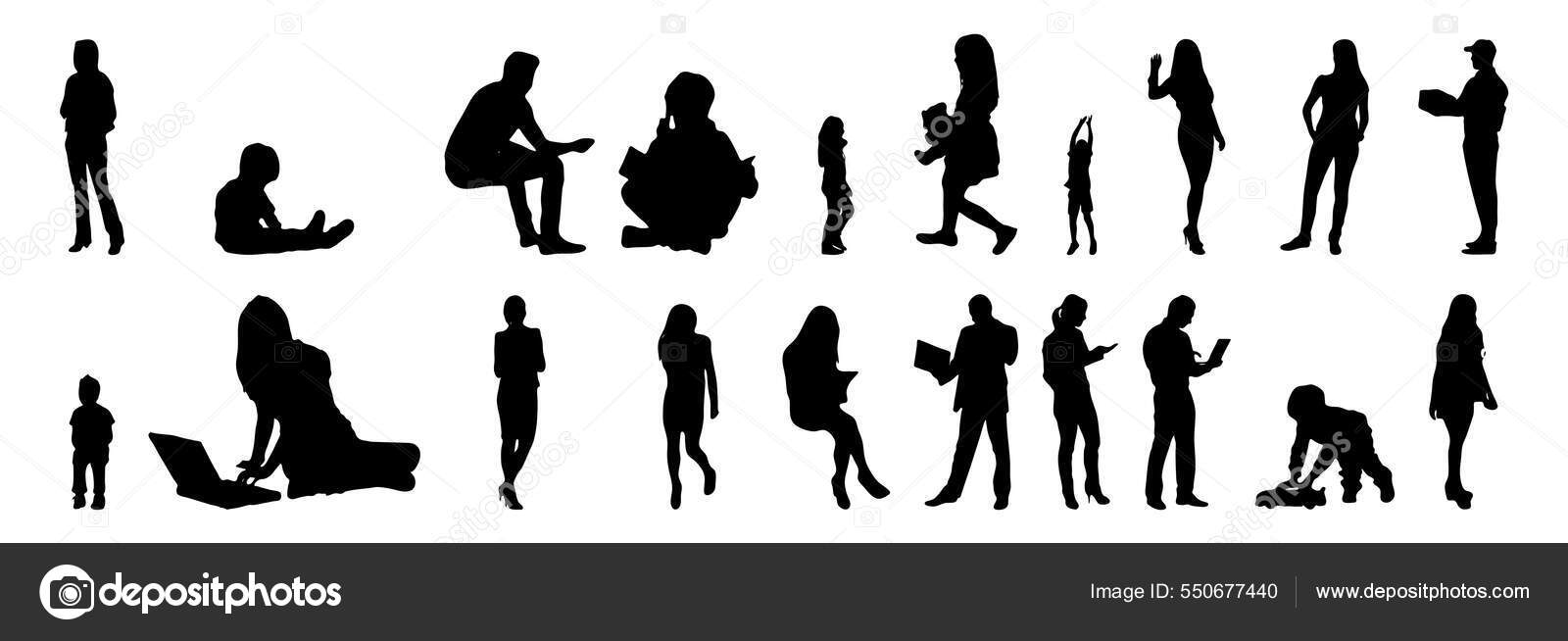 Vector Silhouettes Outline Silhouettes People Contour Drawing People ...