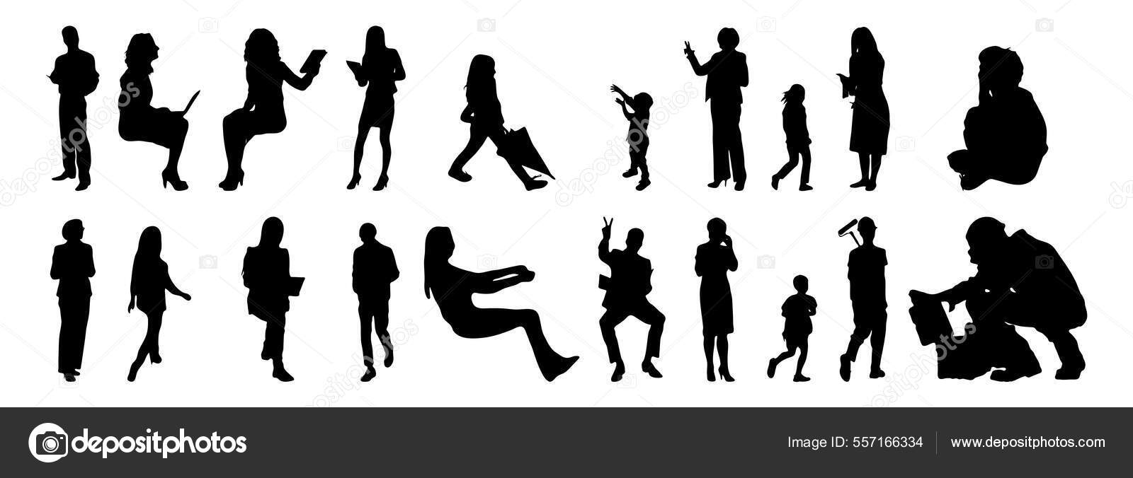 Vector Silhouettes Outline Silhouettes People Contour Drawing People ...