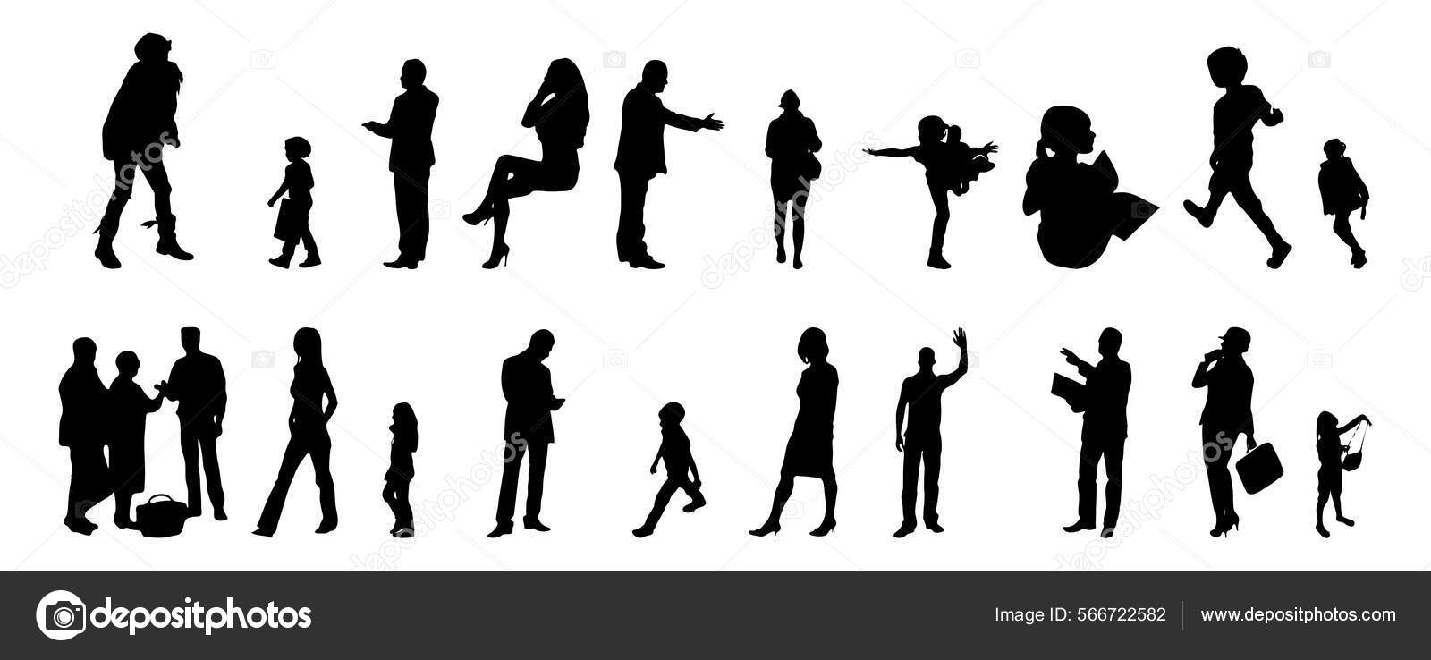 Vector Silhouettes Outline Silhouettes People Contour Drawing People ...