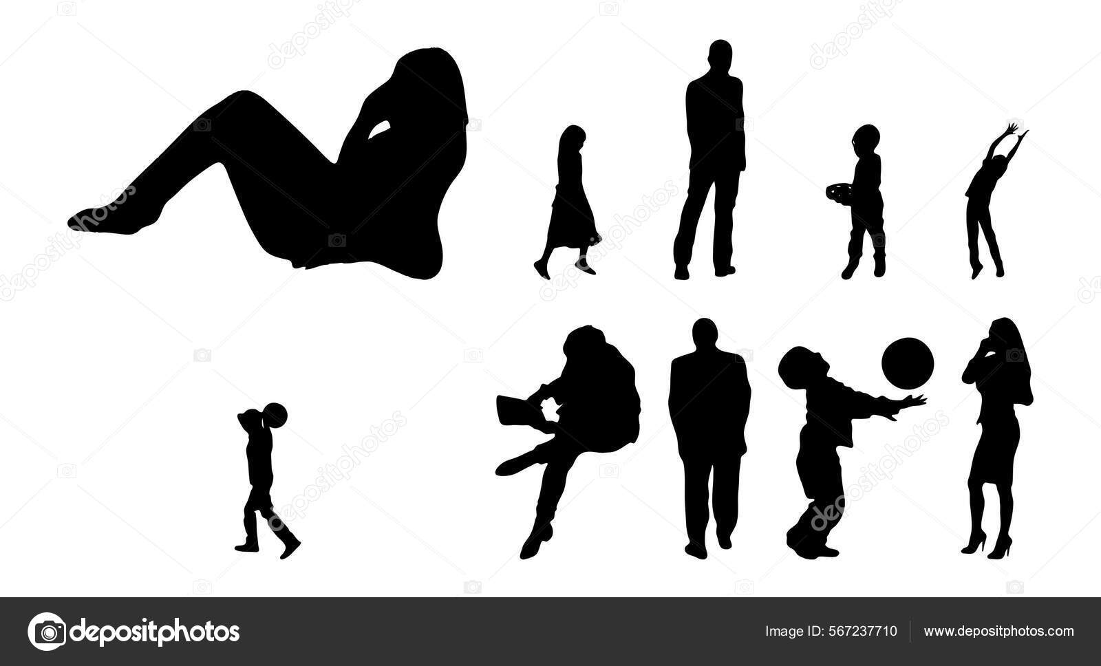 Vector Silhouettes Outline Silhouettes People Contour Drawing People ...