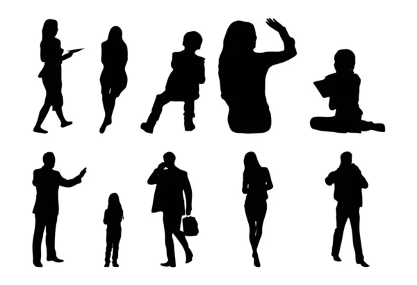 Vector Silhouettes Outline Silhouettes People Contour Drawing People ...