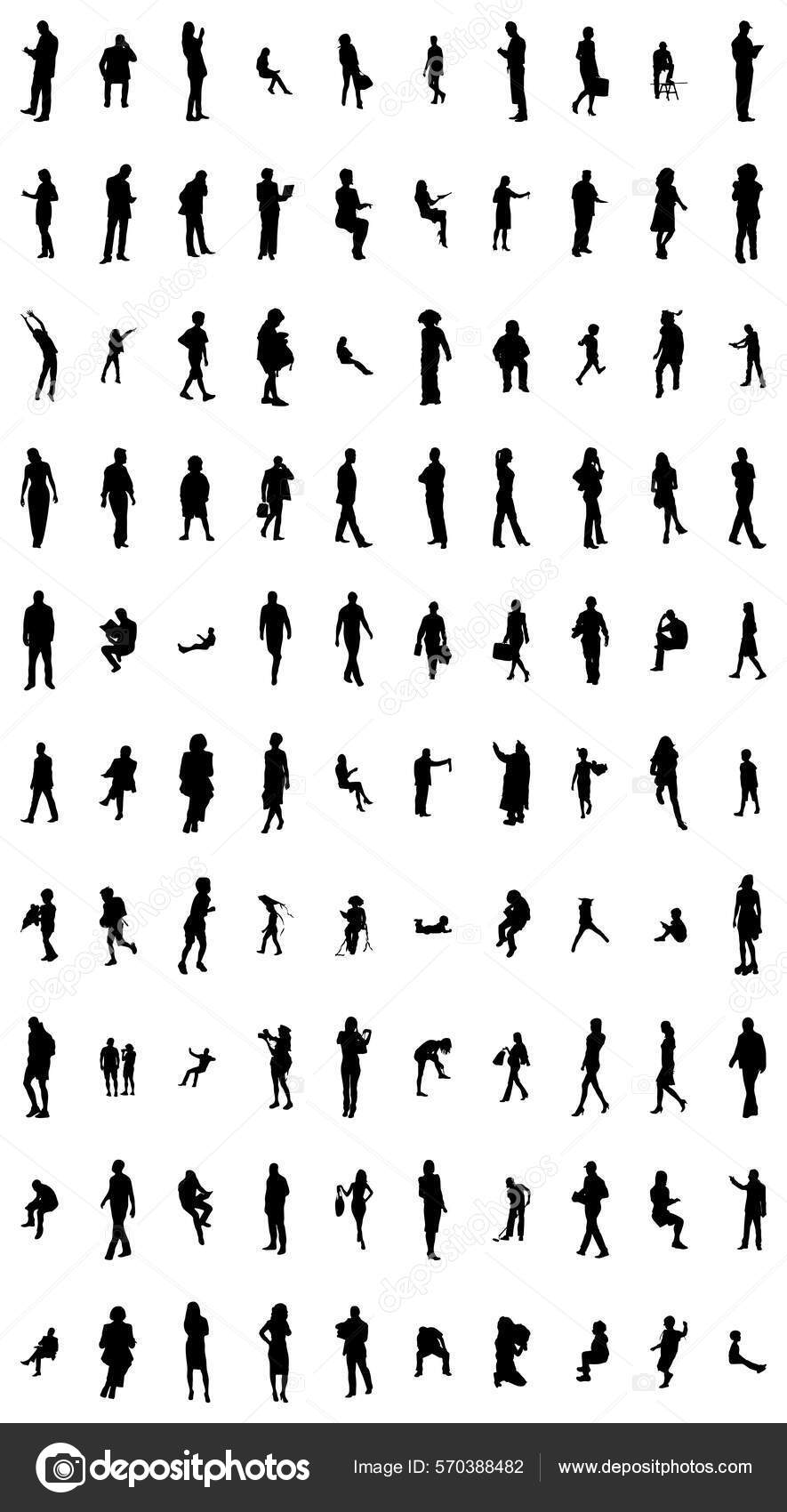 Vector Silhouettes Outline Silhouettes People Contour Drawing People ...