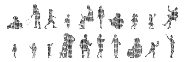 Vektorové Siluety Obrysové Siluety Lidí Obrysová Kresba Silueta Lidí ...